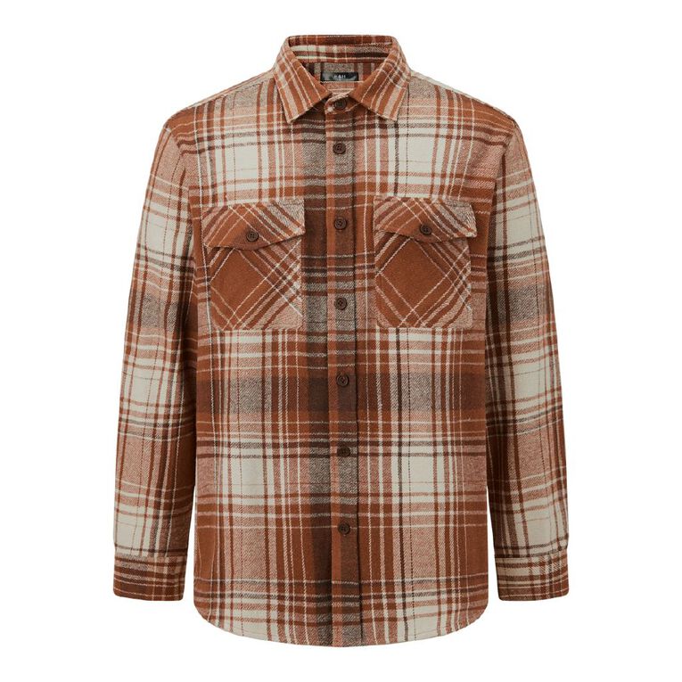 H&H Men's Shacket Brown Mid | The Warehouse