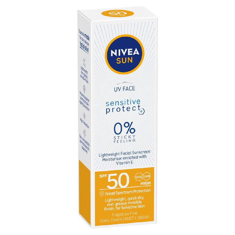 Nivea Sun UV Face Sensitive Protect SPF50 White/Yellow White/Yellow ...