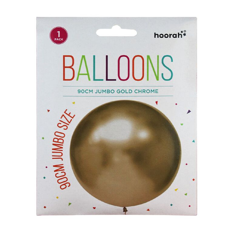 Hoorah Jumbo Gold Chrome Balloon 90cm | The Warehouse