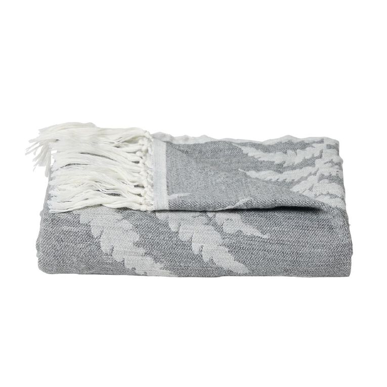 Living & Co Throw Fern Grey 127cm x 152cm Grey | The Warehouse