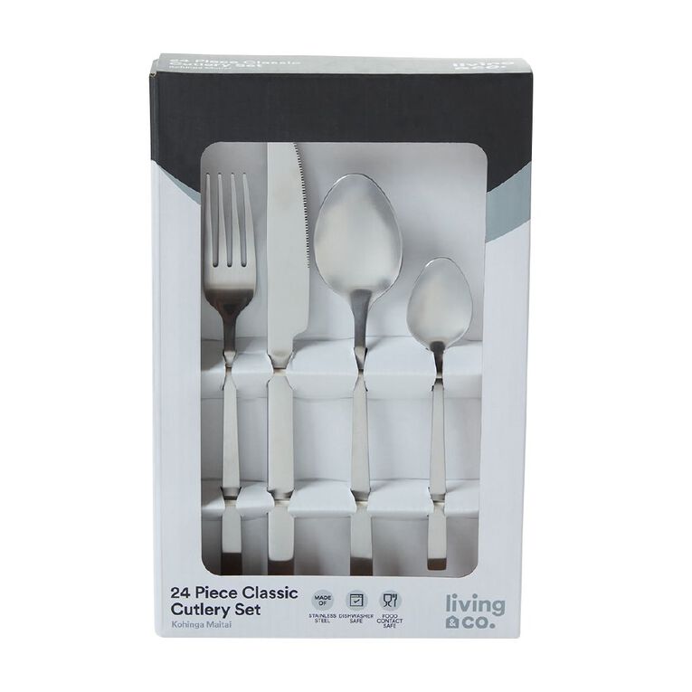 Living & Co Classic Cutlery Set Stainless Steel 24 Piece Stainless ...