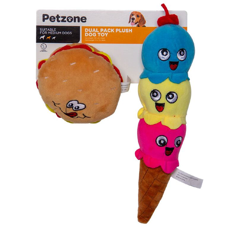 Petzone Twin Pack Dog Plush Toy Multi-Coloured Multi-Coloured | The ...