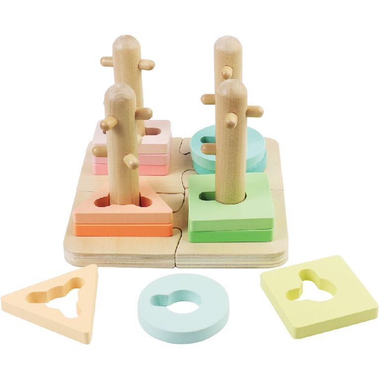 Play Studio Wooden Shape Stacker | The Warehouse