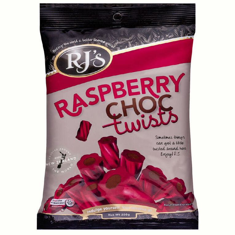 RJ's Raspberry Choc Twists 280g | The Warehouse