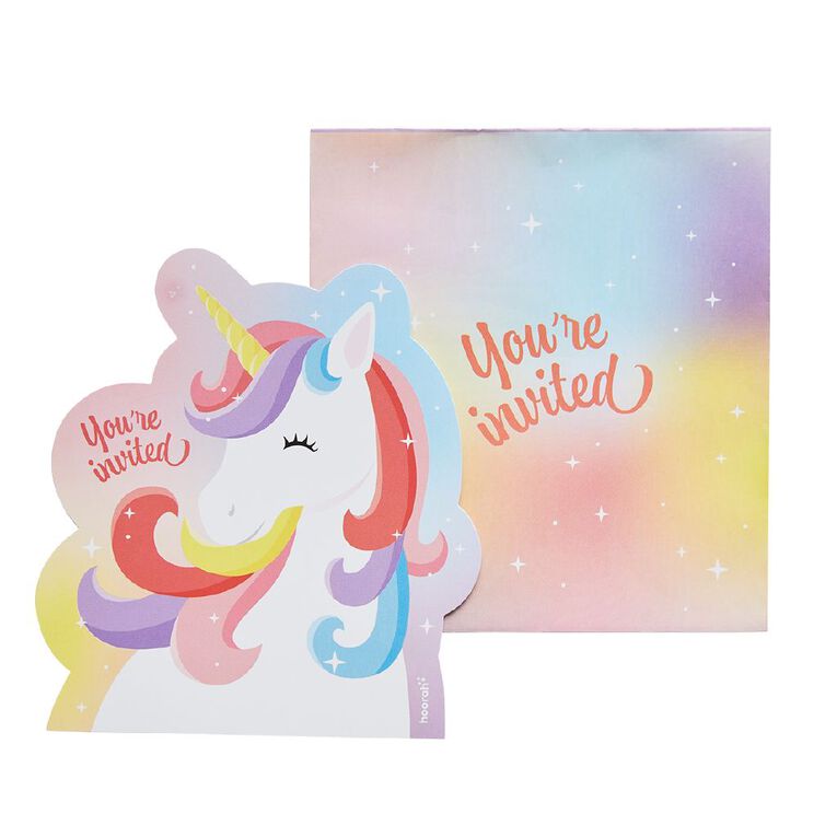 Hoorah Hoorah Unicorn Invitation Card & Envelope 8 Pack 8 Pack | The ...