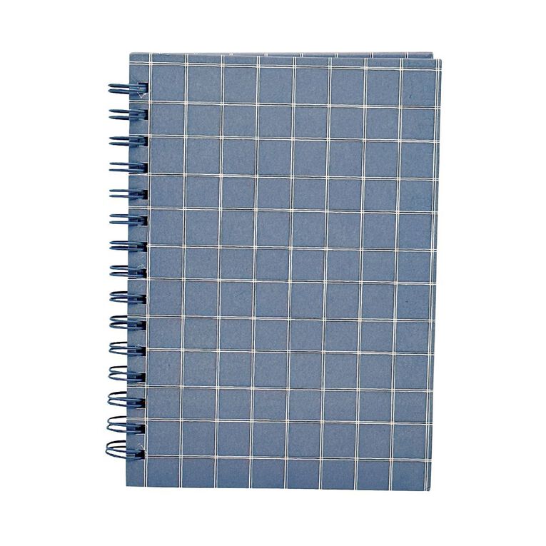 Uniti Floral Folklore Spiral Check Notebook A5 Blue | The Warehouse