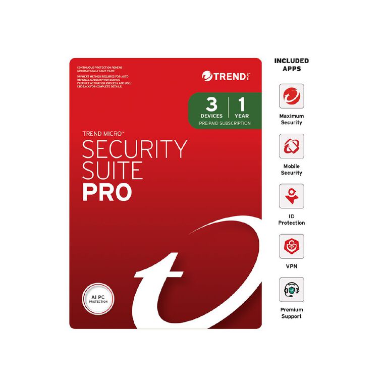 Trend Micro Device Security Pro 3 Device 1 Year | The Warehouse
