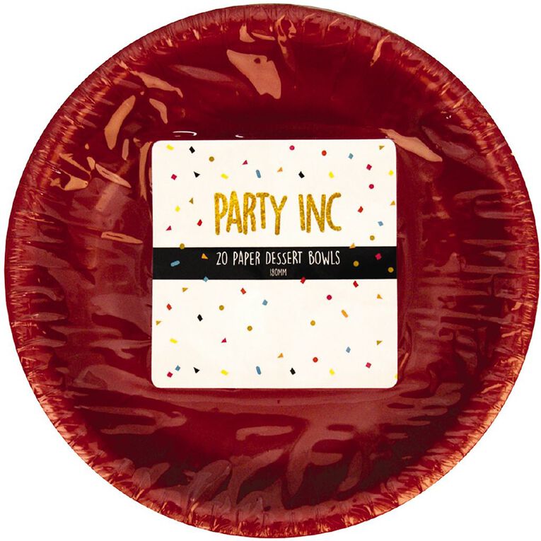 Party Inc Paper Bowls 18cm Red Mid 20 Pack Red Mid | The Warehouse