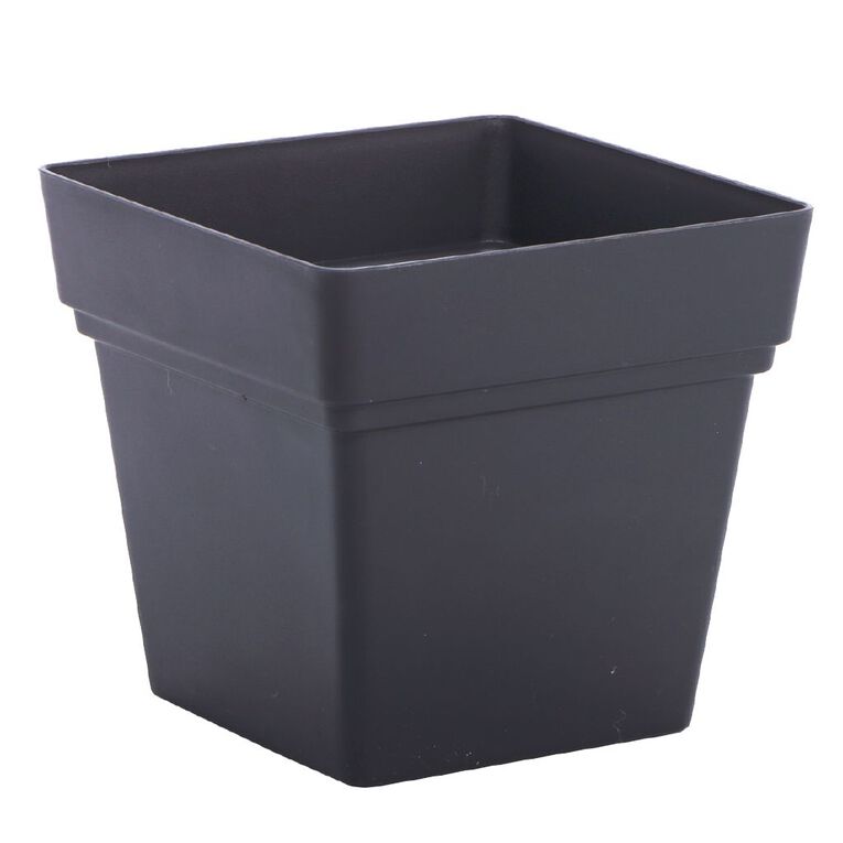Kiwi Garden Recycled Square Plastic Pot 16cm x 17cm Black Black | The ...