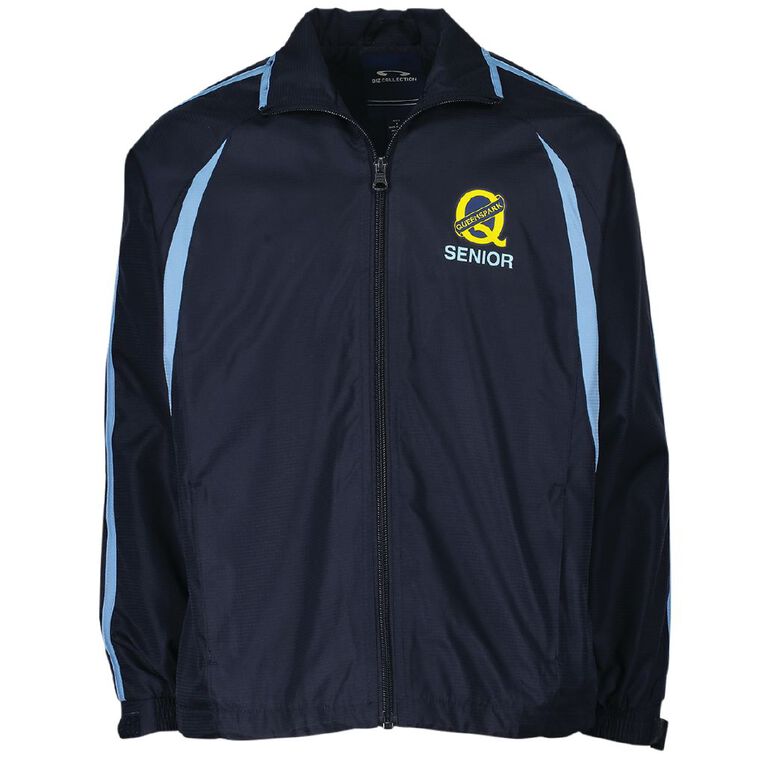 Schooltex Queenspark Track Jacket with Transfer Navy/Sky | The Warehouse