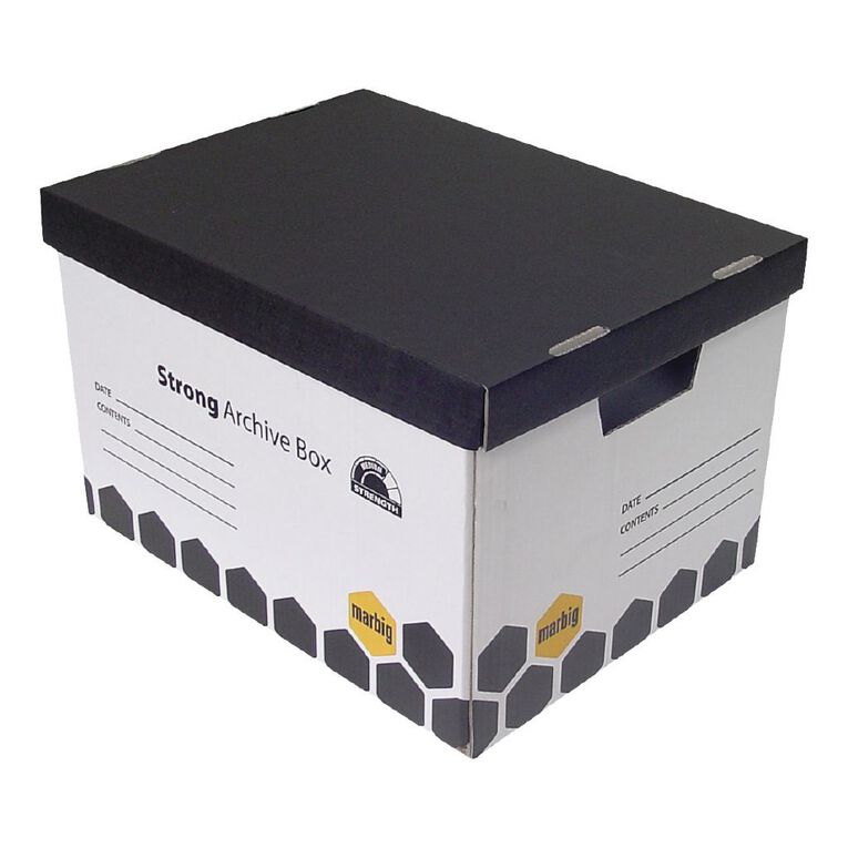 Marbig Archive Strong Boxes 3 Pack Wrapped White | The Warehouse