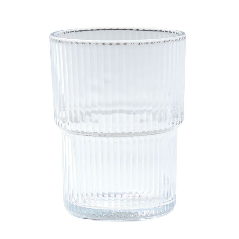 Living & Co Ribbed Stackable Tumbler Clear 4 Pack Clear | The Warehouse
