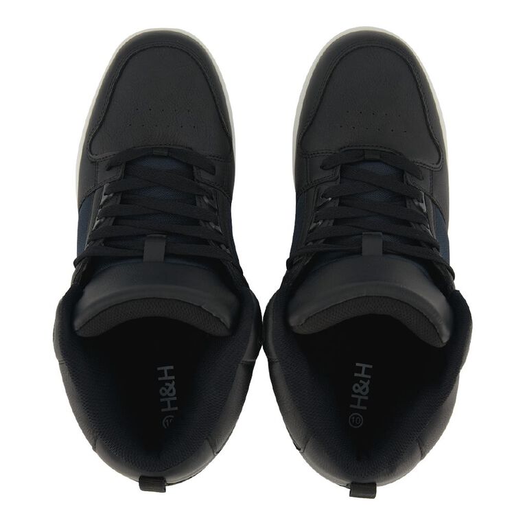 H&H Men's Cade High Top Skate Shoes Black | The Warehouse