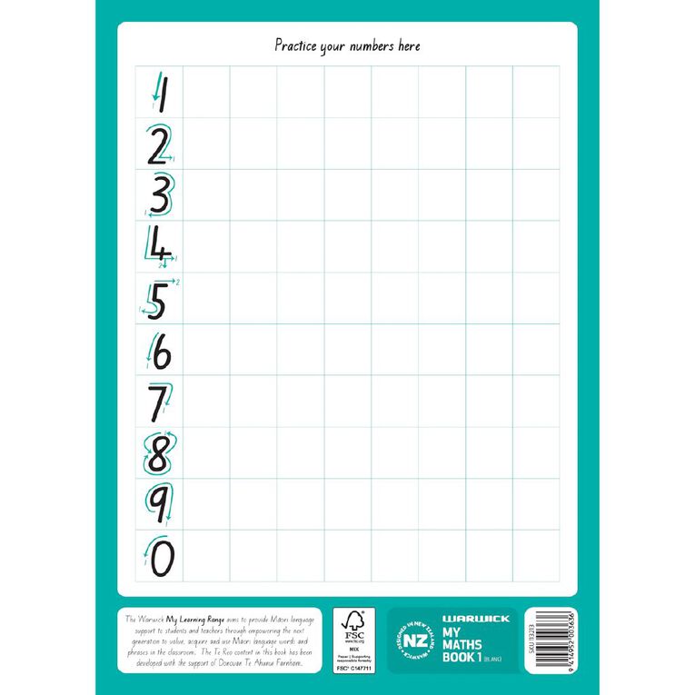 Warwick My Maths Book 1 Unruled 64 Page Teal Teal | The Warehouse