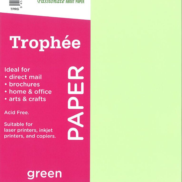 Trophee Paper 80gsm Green A4 500 Pack Green Mid | The Warehouse