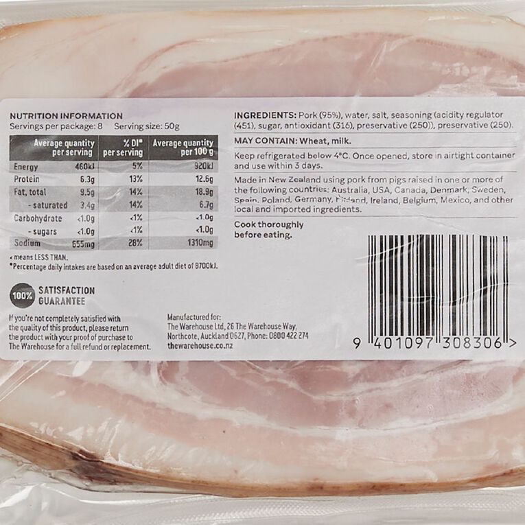 Market Kitchen Middle Bacon 400g | The Warehouse