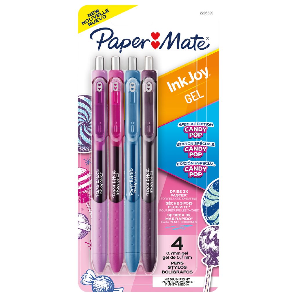 Paper Mate Inkjoy Gel 0.7mm 4 Pack Assorted | The Warehouse