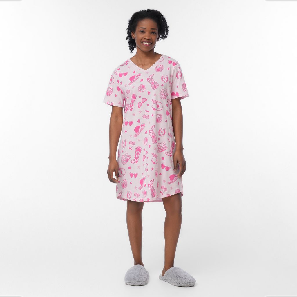 H&H Women's V Neck Nightie Pink Light | The Warehouse