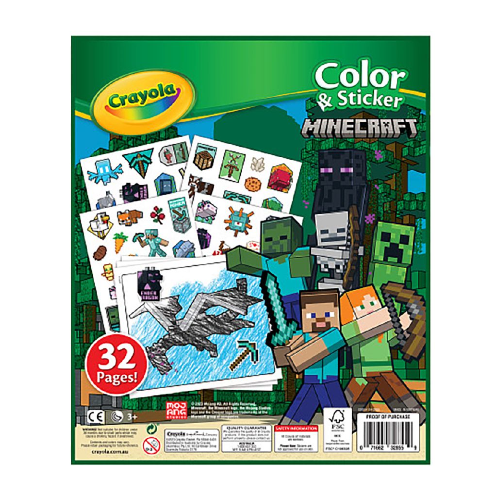 Crayola Color & Sticker Book Minecraft | The Warehouse