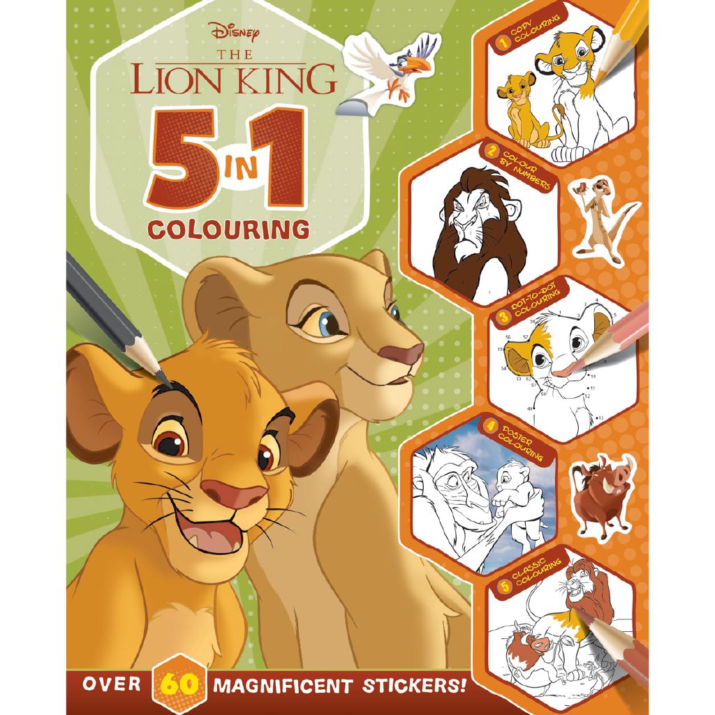Disney The Lion King: 5 In 1 Colouring Book | The Warehouse