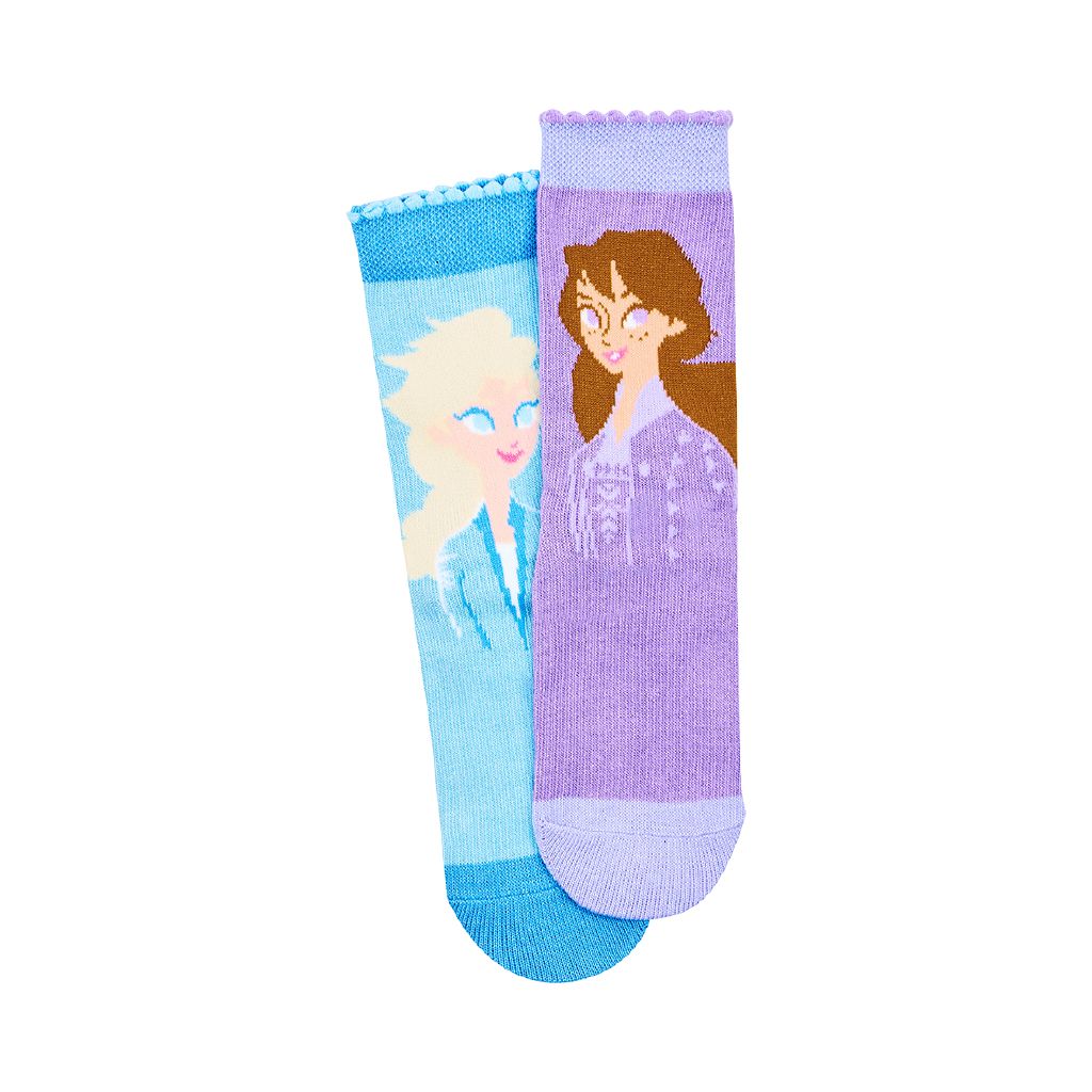 Frozen Kids' Crew Socks 2 Pack Purple | The Warehouse