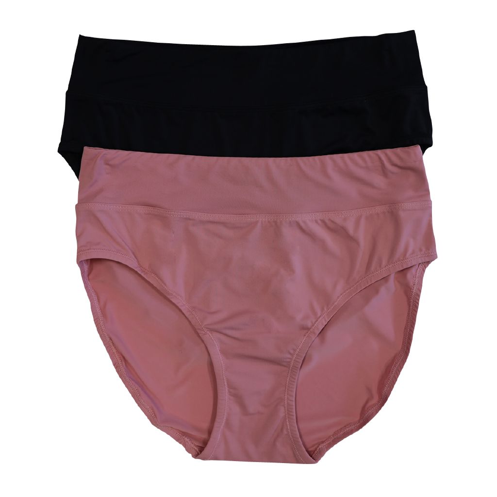Underworks Women's Smooth Line Hi-Cut Briefs 2 Pack Pink | The Warehouse