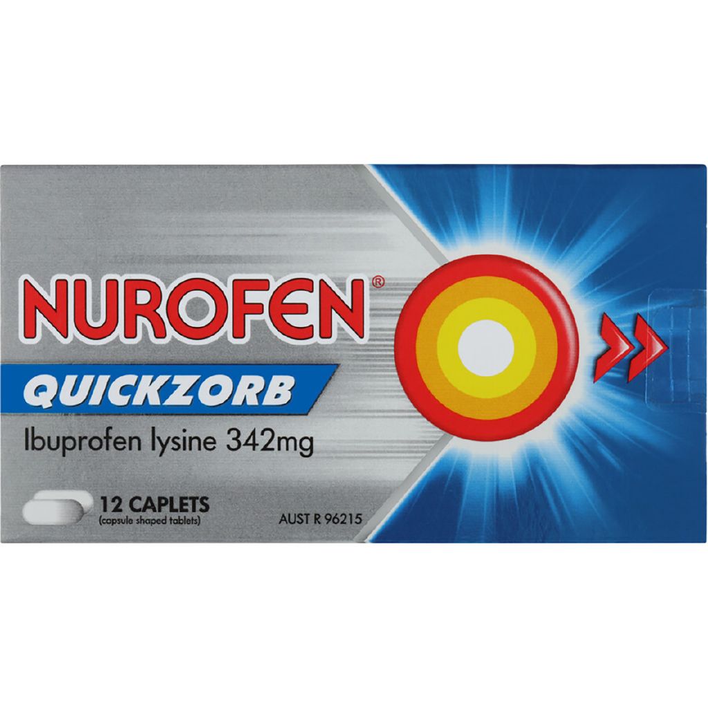 Nurofen Quickzorb Caplets 12 Pack Limit of 2 Per Customer | The Warehouse