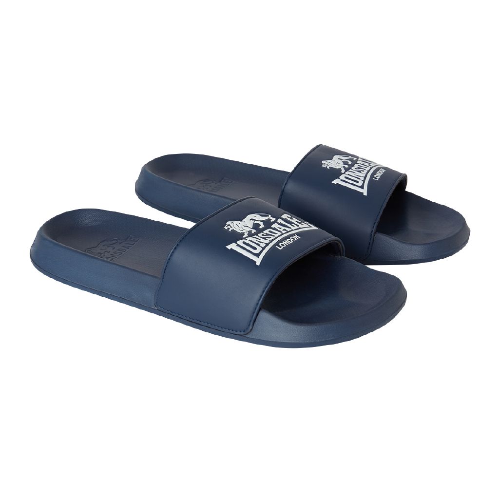 Lonsdale Men's Slides Navy | The Warehouse