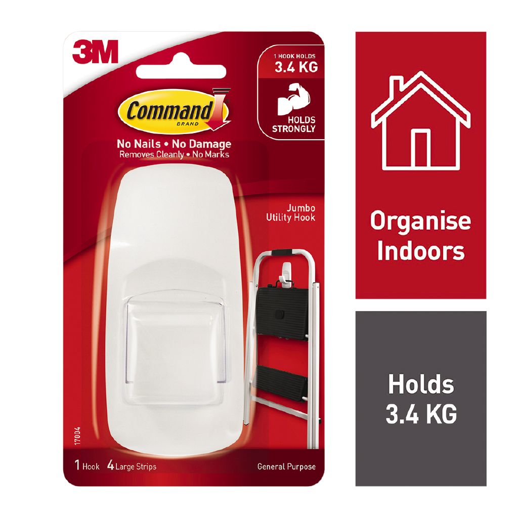 Command Hook Jumbo White | The Warehouse
