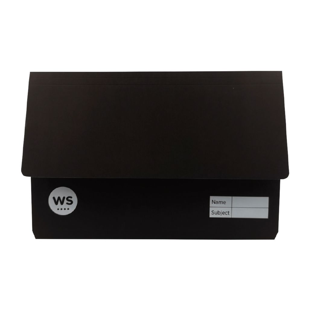 WS Manilla Document Wallet Black Foolscap Black | The Warehouse