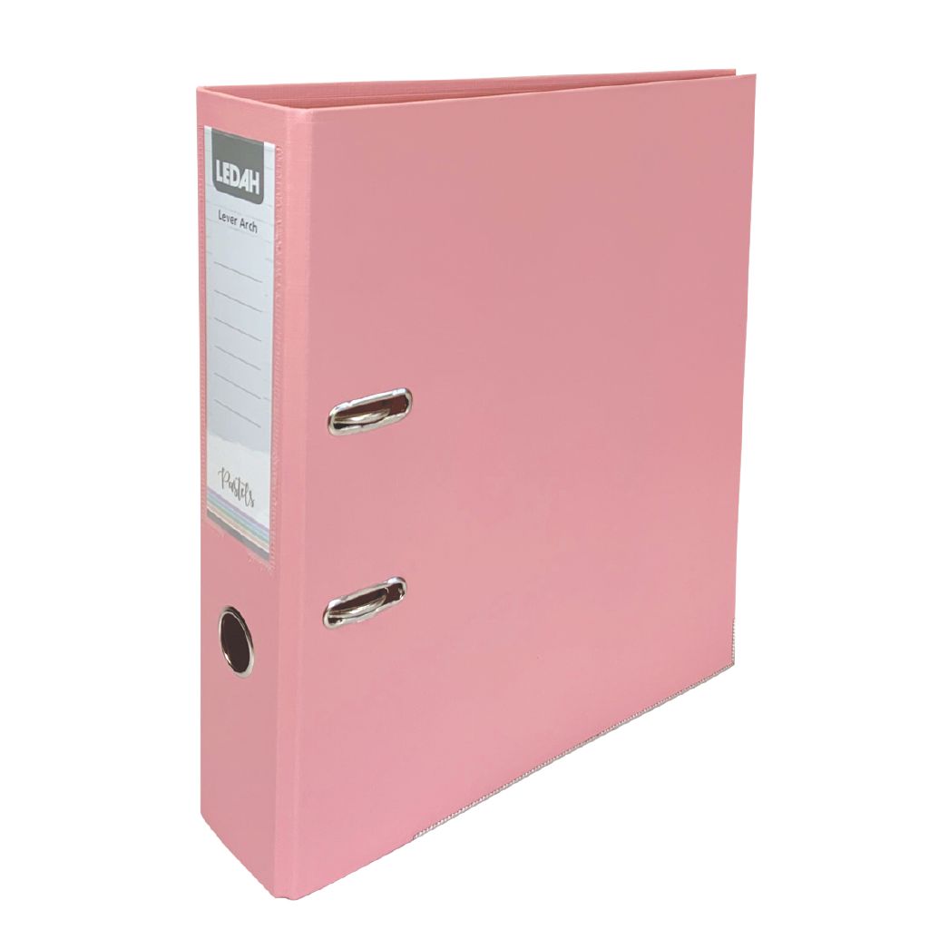 Ledah Pastels Lever Arch Pink A4 Pink | The Warehouse
