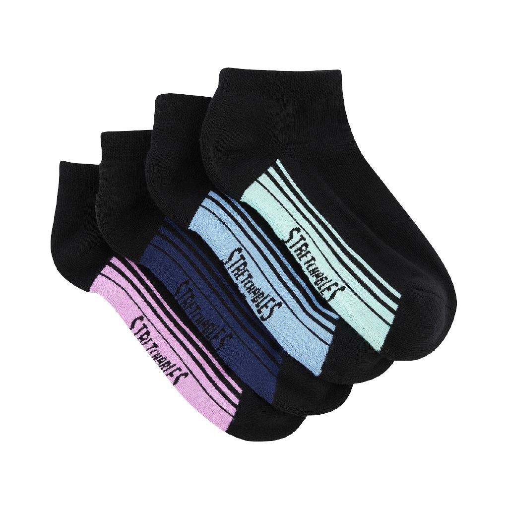 Rio Women's Stretchables Low Cut Socks 4 Pack Black | The Warehouse