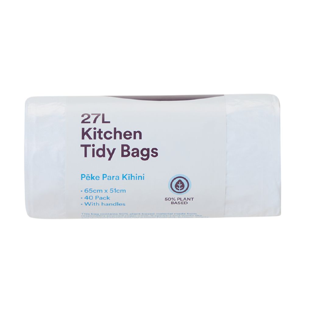 Living & Co 50% Plant-Based Kitchen Tidy Bag 27L 40 Pack | The Warehouse