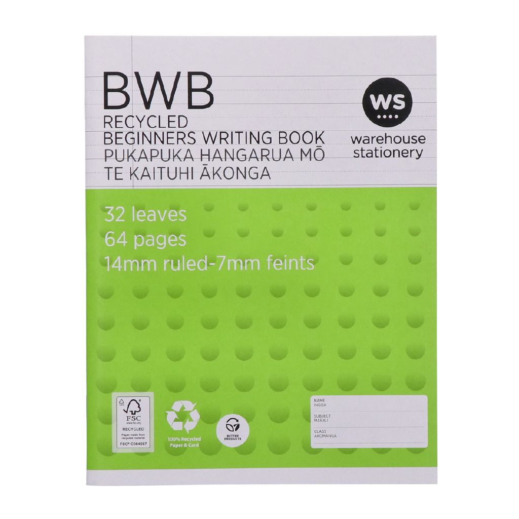WS BWB Beginners Writing Book Green Mid Green Mid | The Warehouse