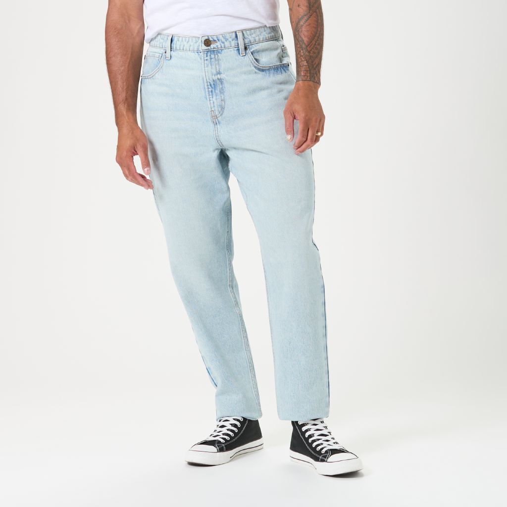 Garage Men's Tapered Relaxed Jeans Denim Light | The Warehouse