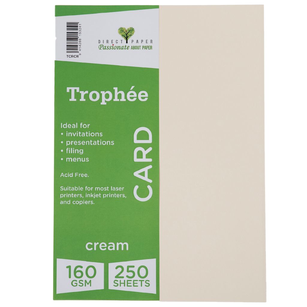 Trophee Card 160gsm Cream A4 250 Pack Cream | The Warehouse