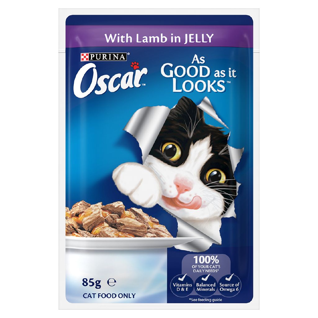 Oscar Agail Adult Lamb Wet Cat Food Pouch 85g | The Warehouse