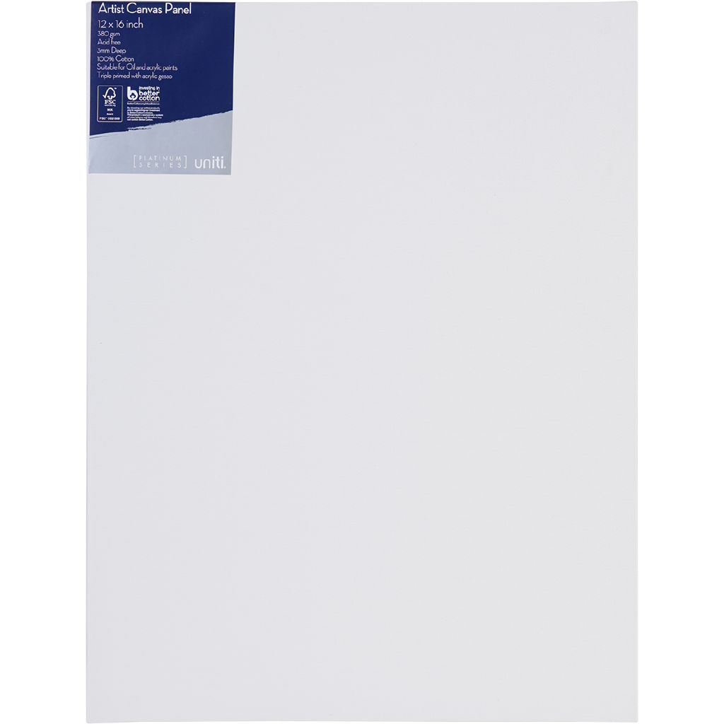 Uniti Canvas Panel 12 Inch x 16 Inch 380gsm | The Warehouse