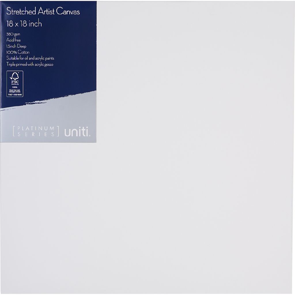 Uniti Plat Canvas 18 Inch x 18 Inch 380gsm | The Warehouse