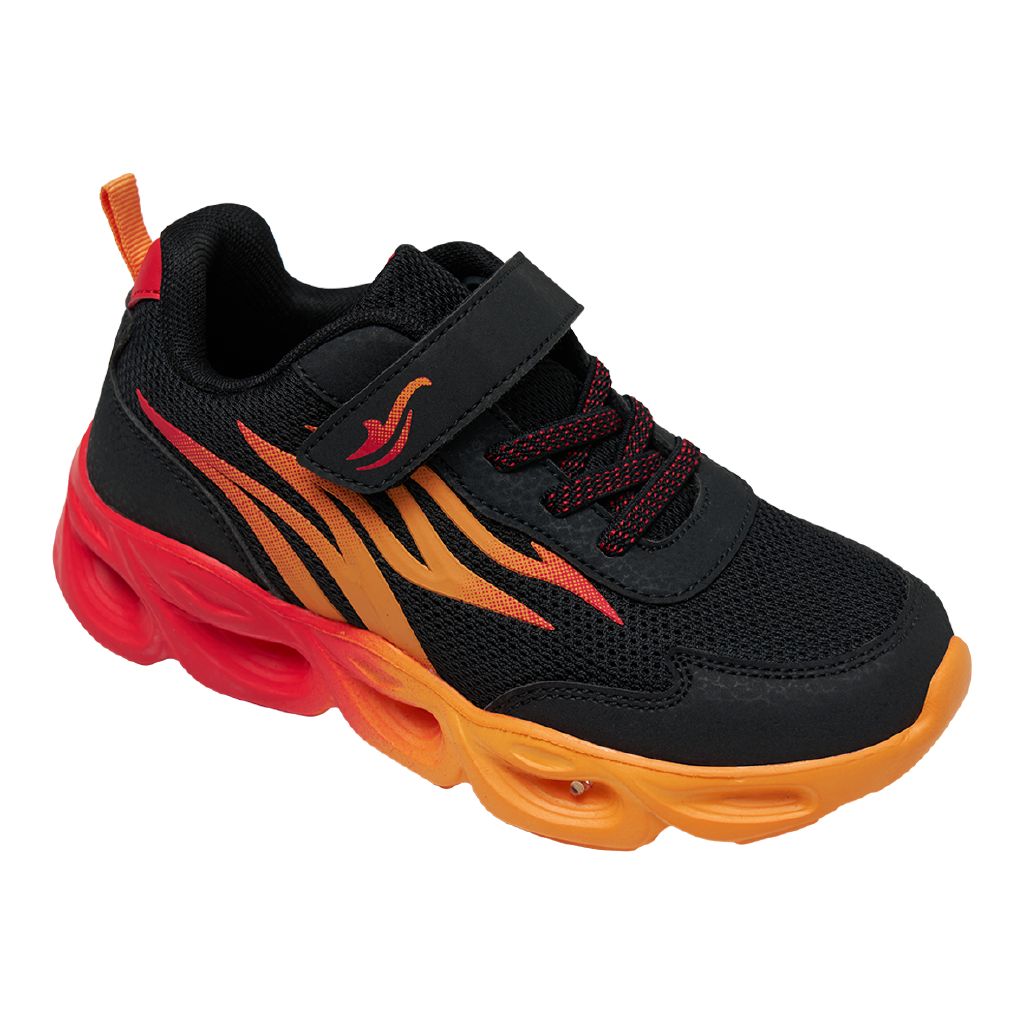 Active Intent Senior Kids' Flame Light Up Sneakers Black | The Warehouse
