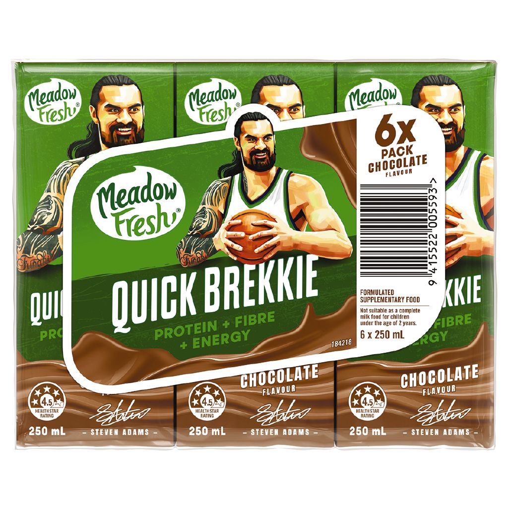 Meadow Fresh Quick Brekkie UHT Chocolate 250ML x 6 Pack | The Warehouse