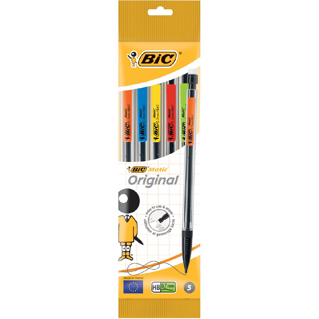 Bic Mechanical Pencils Multi-Coloured 5 Pack Multi-Coloured | The Warehouse