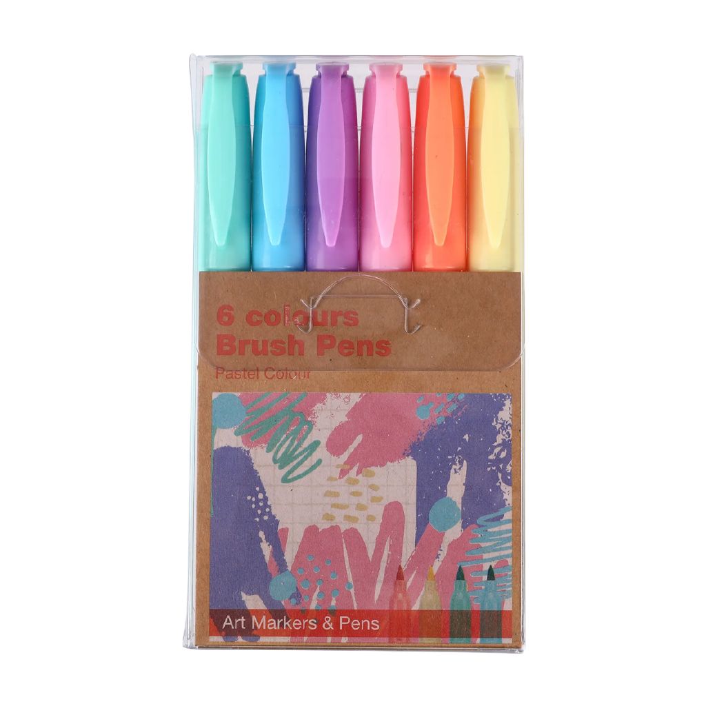 Pastel Colour Brush Pens | The Warehouse