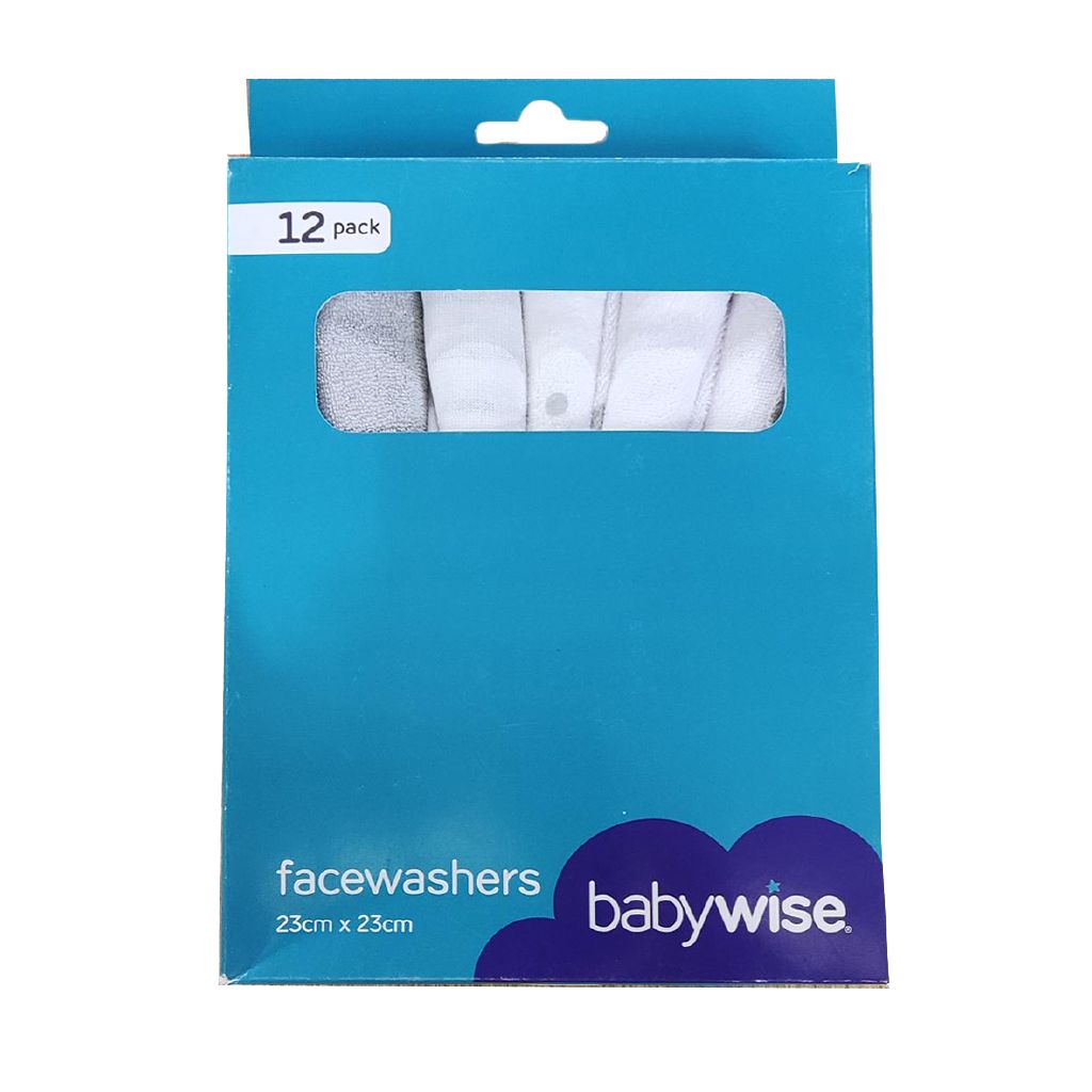 Babywise Facewasher 12 Pack | The Warehouse