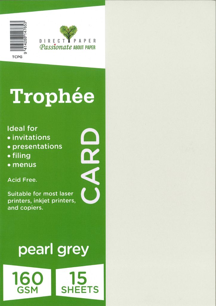 Trophee Card 160gsm Pearl Grey A4 15 Pack Grey Mid | The Warehouse