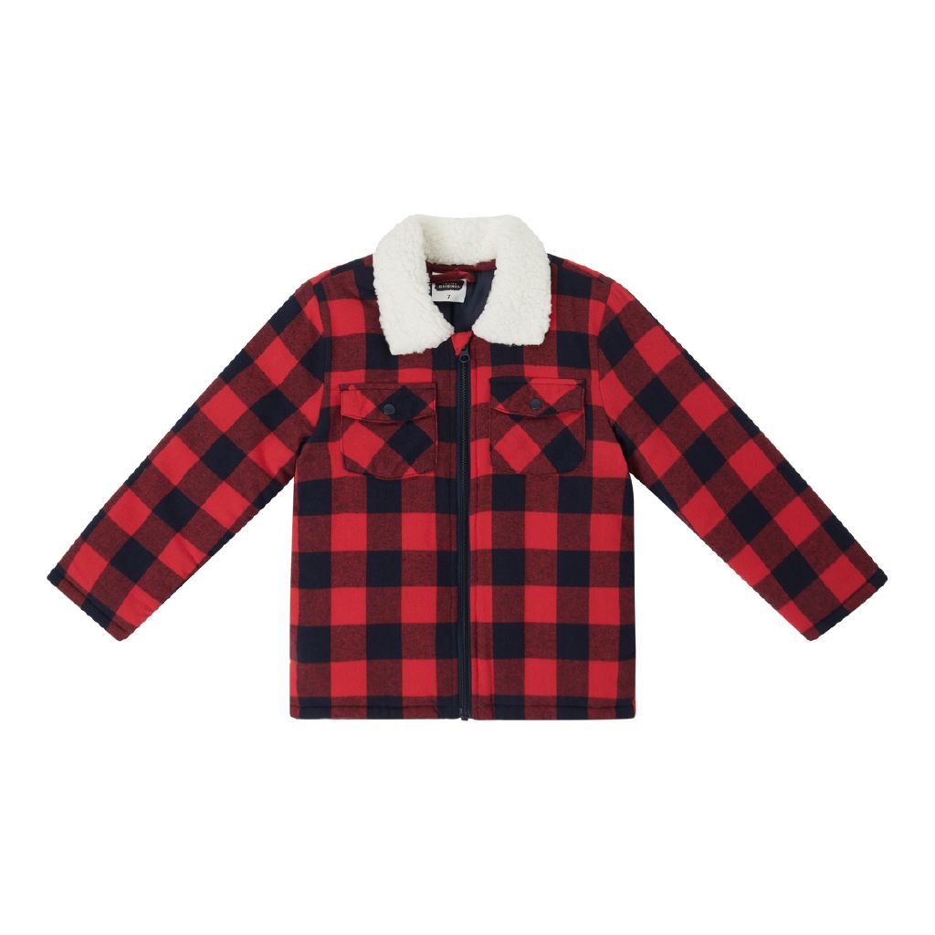 Young Original Sherpa Shacket Blue Dark | The Warehouse