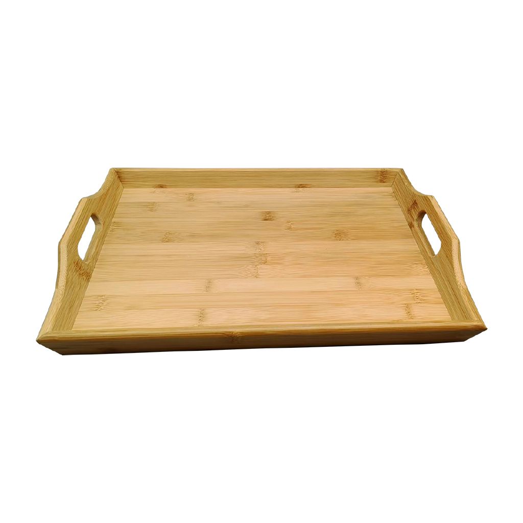Living & Co Bamboo Tray with Handles Natural Natural | The Warehouse