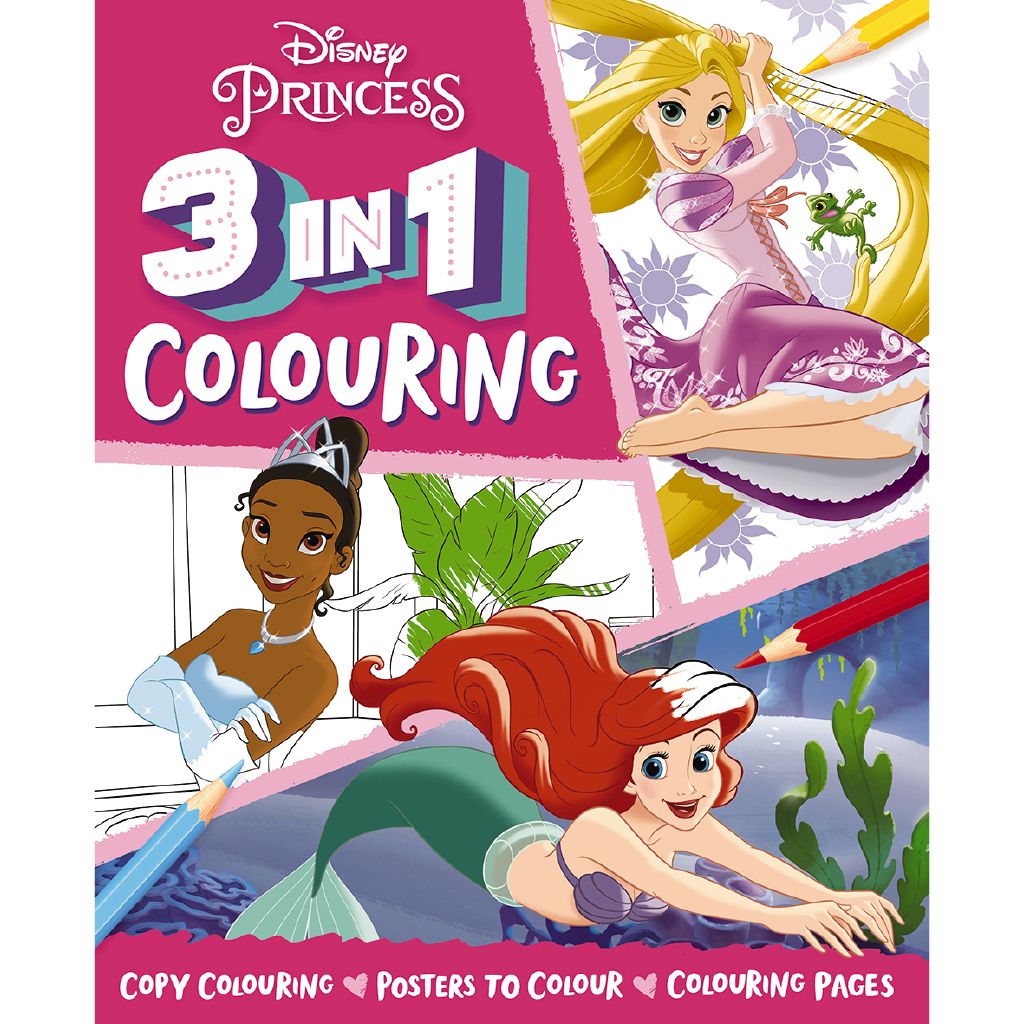Disney Princess: 3 in 1 Colouring | The Warehouse