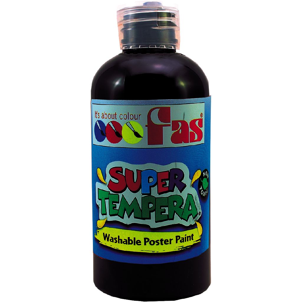FAS Paint Super Tempera 250ml Black Black | The Warehouse