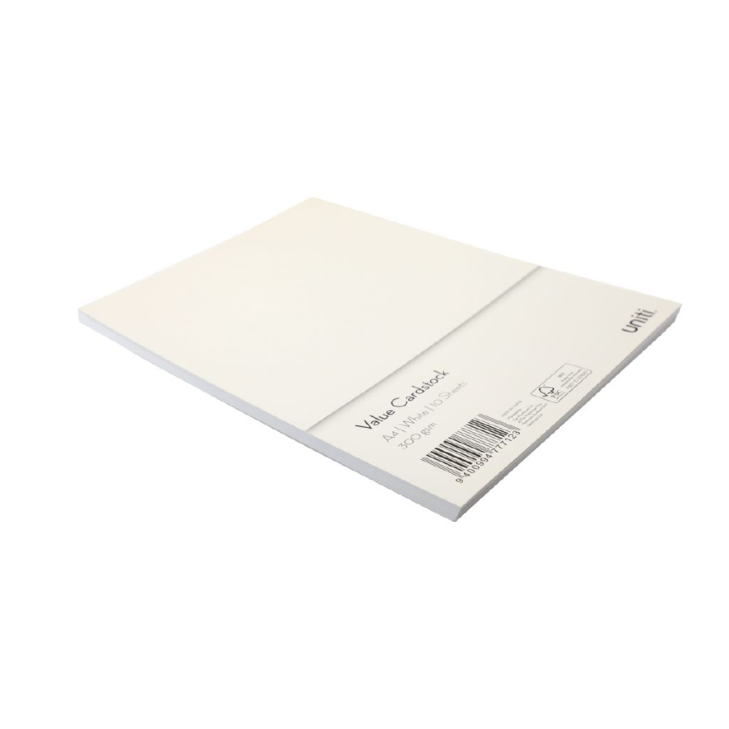 Uniti Value Cardstock 300gsm 10 Pack White A4 White | The Warehouse